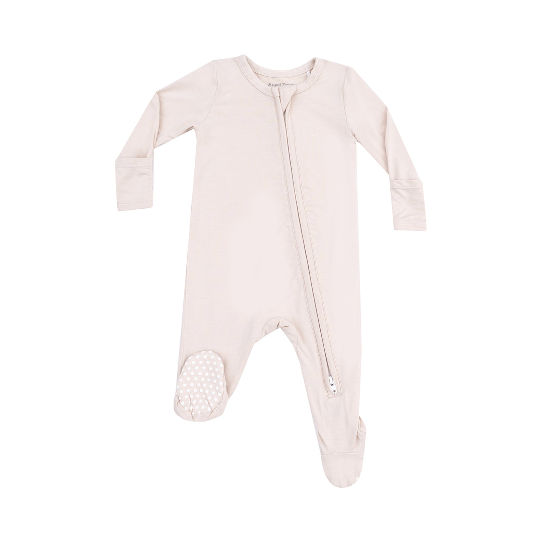 2 Way Zipper Footie - Solid Sandshell - Millie Costal Accents